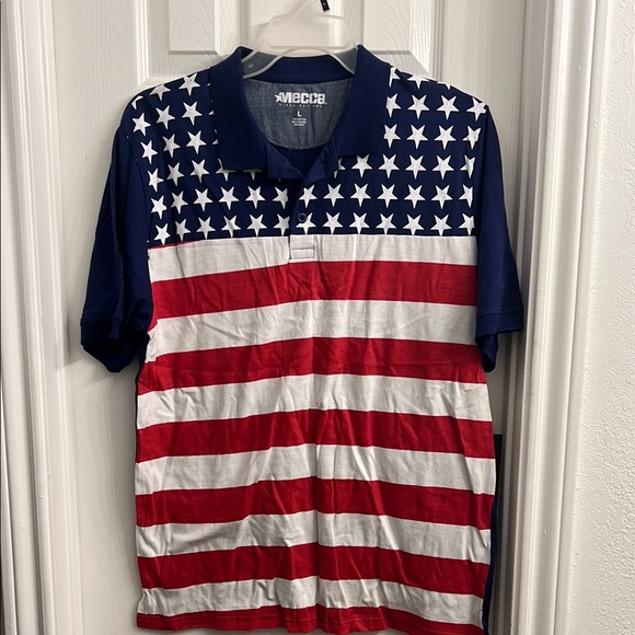 mecca | Shirts | Mecca Mens Stars And Stripes Polo Navy Red And White ...